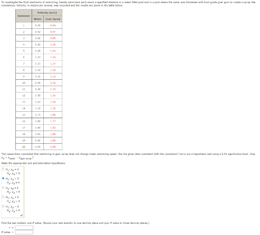 Solved To investigate the fluid mechanics of swimming, | Chegg.com