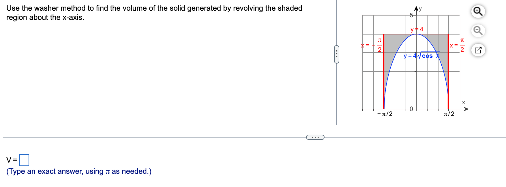 Solved Use the washer method to find the volume of the solid | Chegg.com
