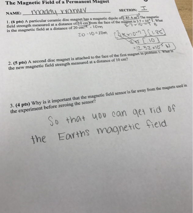 Solved A particular ceramic disc magnet has a magnetic | Chegg.com