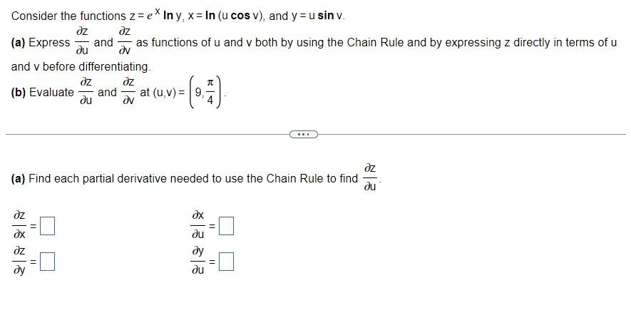 [Solved]: Consider the functions ( mathrm{z}=e^{ mathrm{
