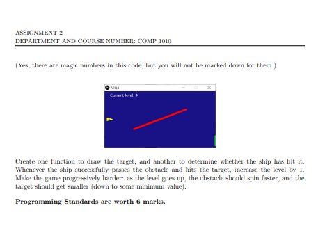ASSIGNMENT 2 DEPARTMENT AND COURSE NUMBER: COMP 1010 | Chegg.com