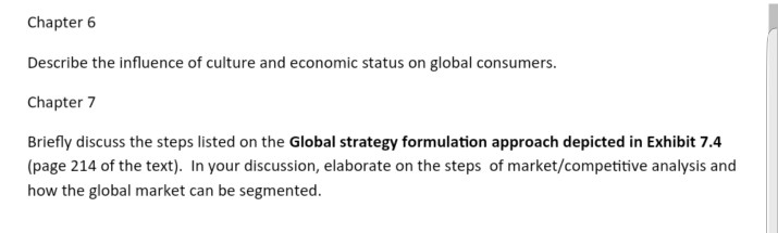 Solved Chapter 6 Describe the influence of culture and | Chegg.com