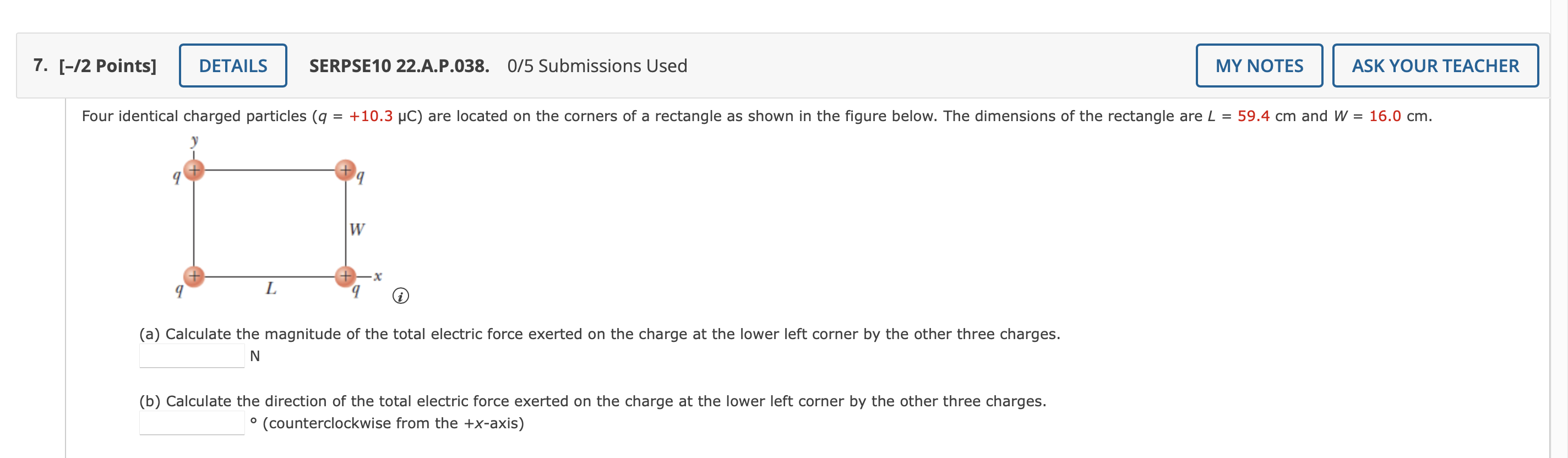 Solved (a) Calculate the magnitude of the total electric | Chegg.com