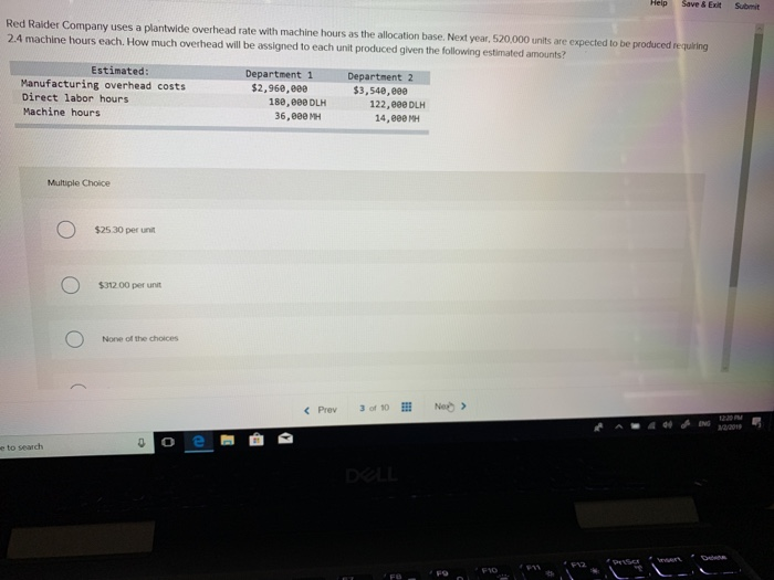 Solved Help Save & Exit Submit Red Raider Company uses a | Chegg.com