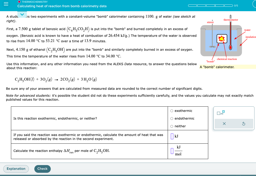 Solved A studt. as two experiments with a constant-volume | Chegg.com