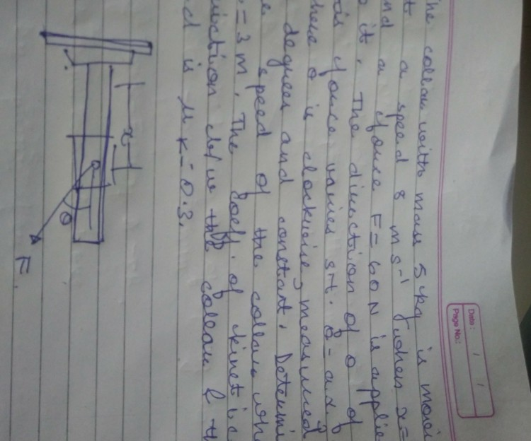 Solved solve using work energy principle | Chegg.com