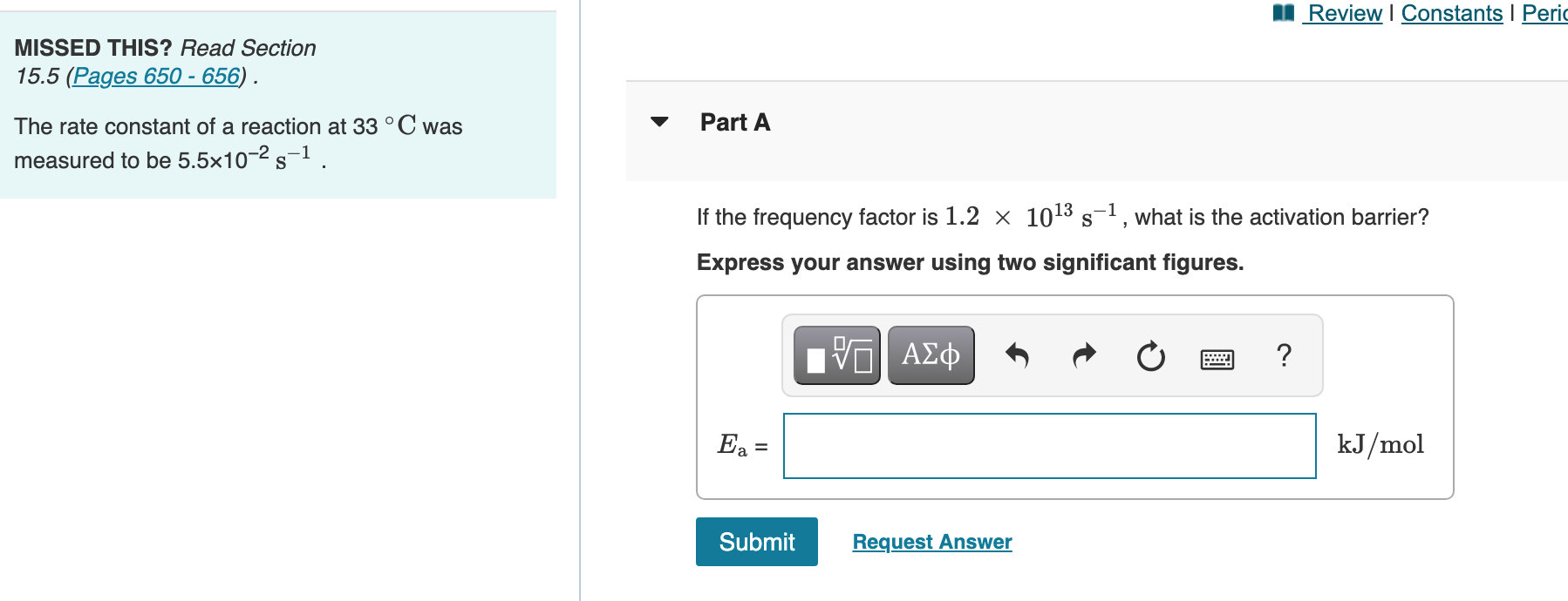 Solved Review | Constants i Peric MISSED THIS? Read Section | Chegg.com