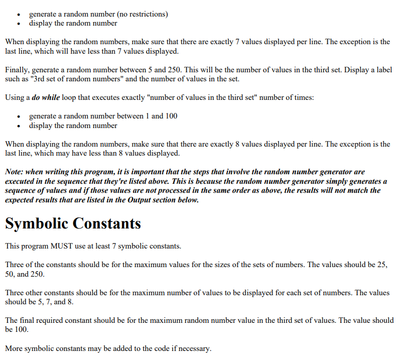 Solved Basic Program Logic Initialize the random number | Chegg.com