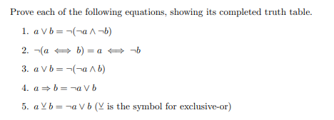 Solved Prove each of the following equations, showing its | Chegg.com