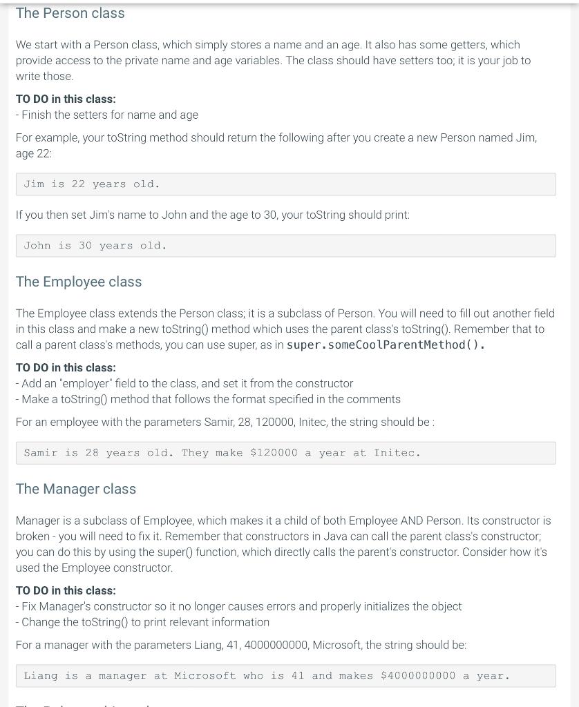 Solved 1.25 Program 1 - Object Oriented Programming Review | Chegg.com