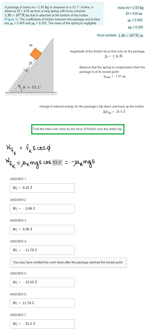 Solved I am trying to find the total work done by the force | Chegg.com
