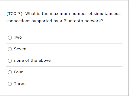 Solved (TCO 7) What is the maximum number of simultaneous | Chegg.com