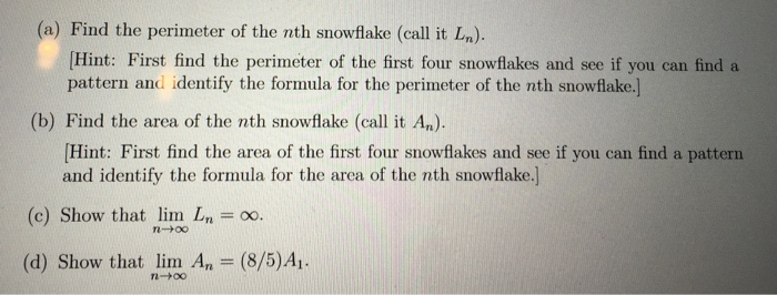 Solved Helga von Koch's snowflake curve. Helga von Koch's | Chegg.com