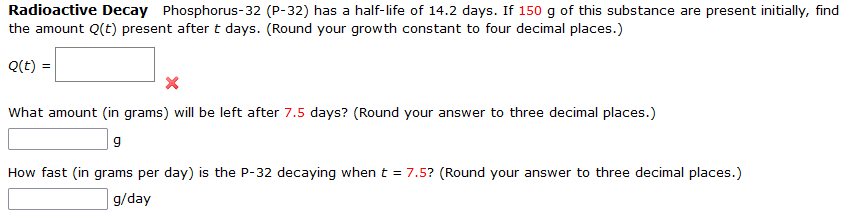 Solved Radioactive Decay Phosphorus-32 (P-32) has a | Chegg.com