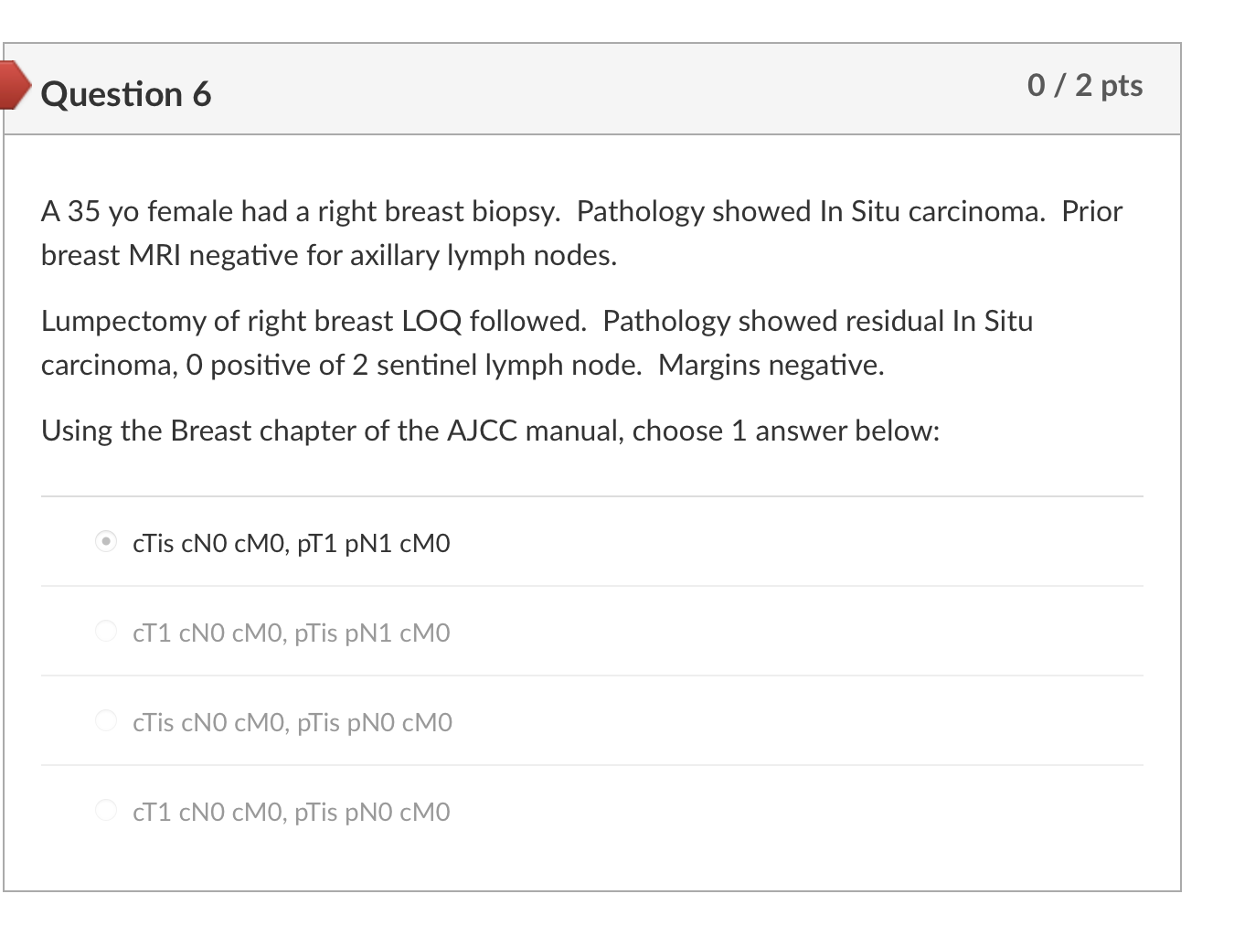 Solved A 35 yo female had a right breast biopsy. Pathology | Chegg.com