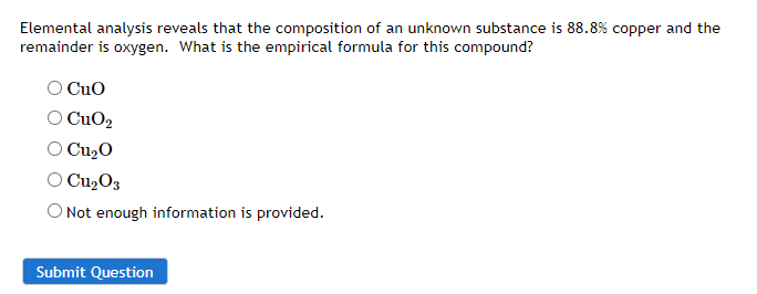 Solved Elemental analysis reveals that the composition of an | Chegg.com