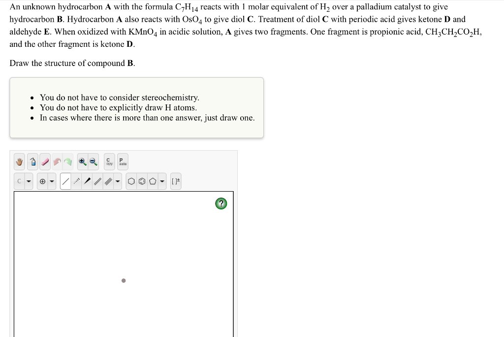 Solved An unknown hydrocarbon A with the formula C,Hi4 | Chegg.com