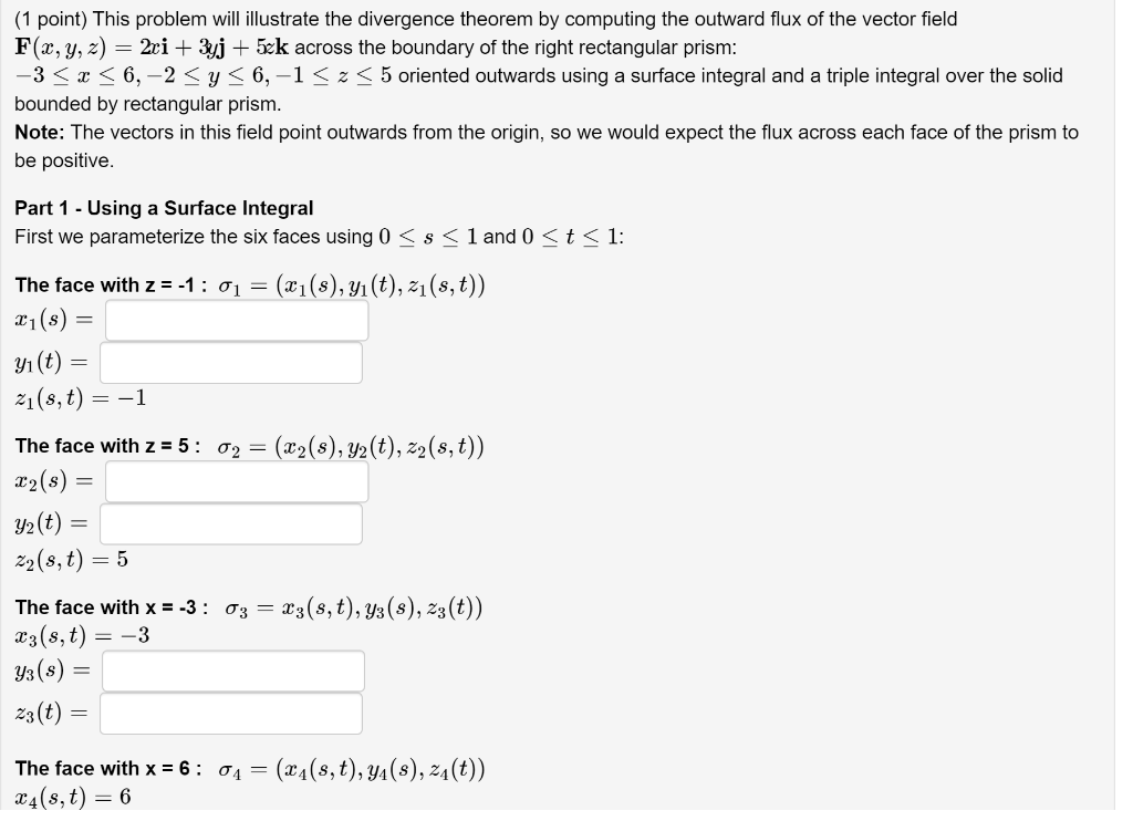 Solved (1 point) This problem will illustrate the divergence | Chegg.com