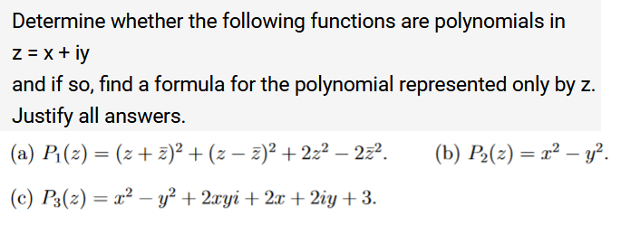 Solved Determine whether the following functions are | Chegg.com
