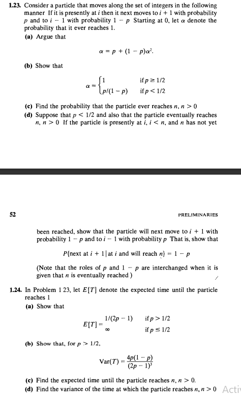 Solved 1.23. Consider a particle that moves along the set of | Chegg.com