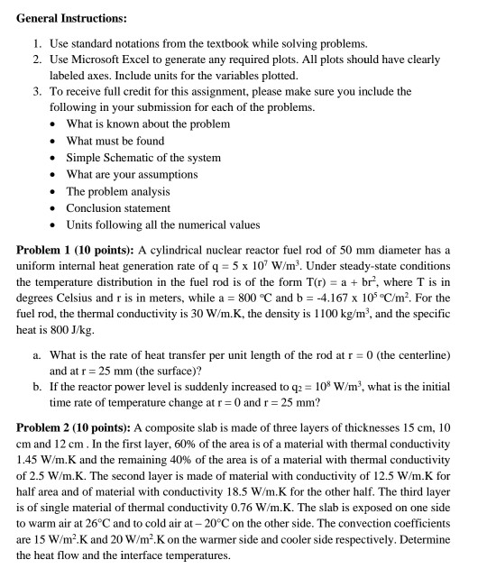 Solved General Instructions 1 Use Standard Notations From