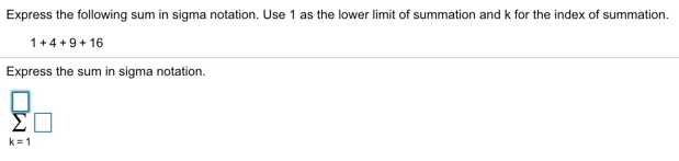 Solved Express the following sum in sigma notation. Use 1 as | Chegg.com