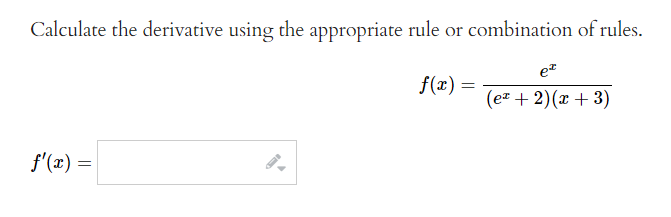 Solved Calculate the derivative using the appropriate rule | Chegg.com