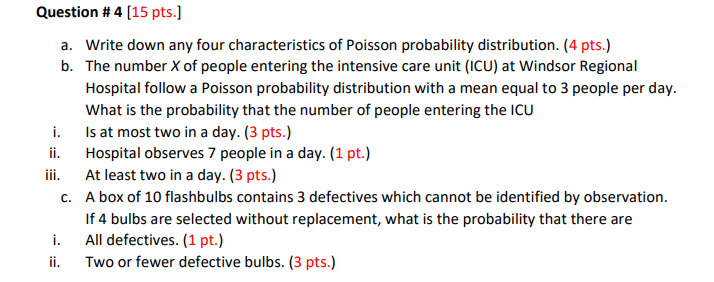 Solved Question \# 4 [15 ﻿pts.]a. ﻿Write down any four | Chegg.com