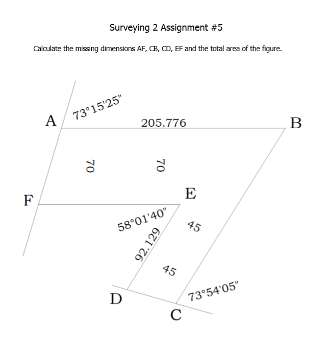 Solved Surveying 2 Assignment #5 Calculate the missing | Chegg.com