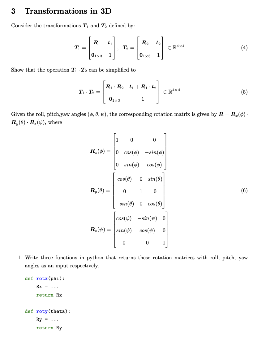 Solved Consider the transformations T1 and T2 defined by: | Chegg.com