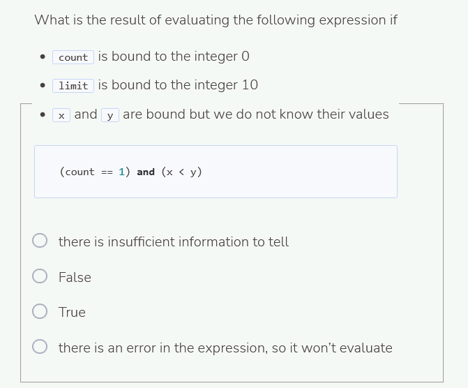 Solved What is the result of evaluating the following | Chegg.com
