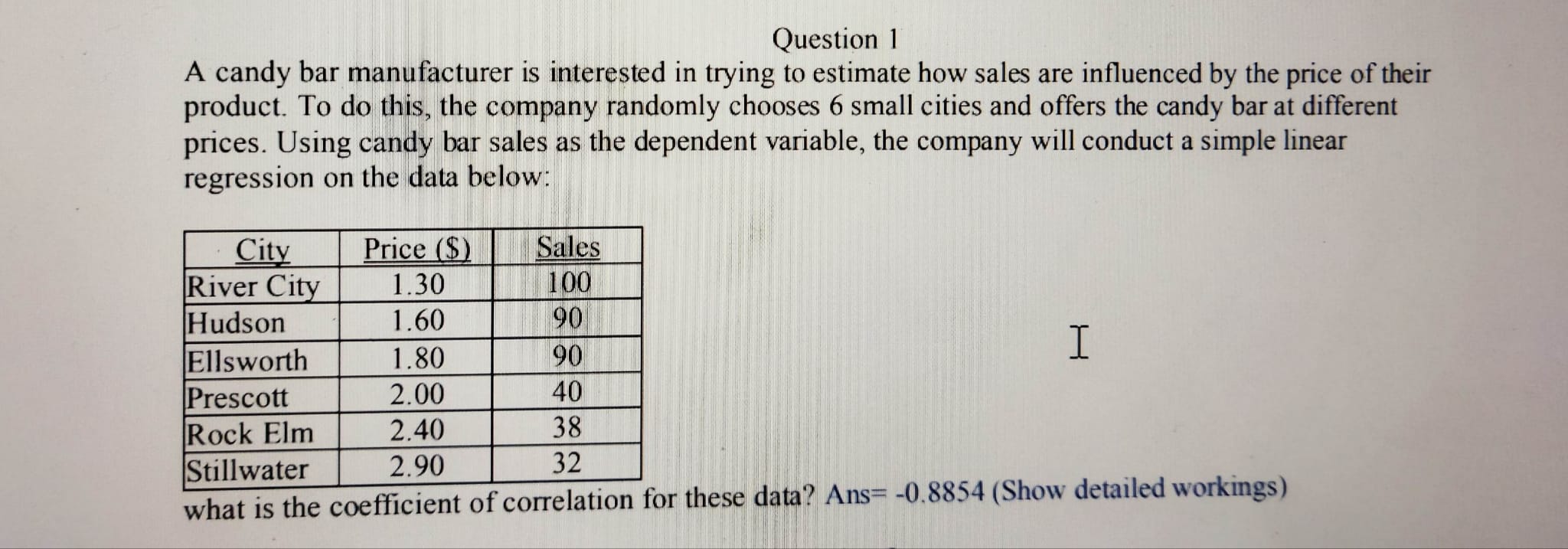 Solved Question 1 A candy bar manufacturer is interested in | Chegg.com