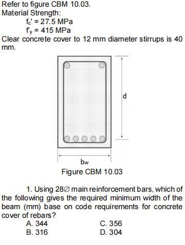 Solved Refer to figure CBM 10.03 . Material Strength: | Chegg.com