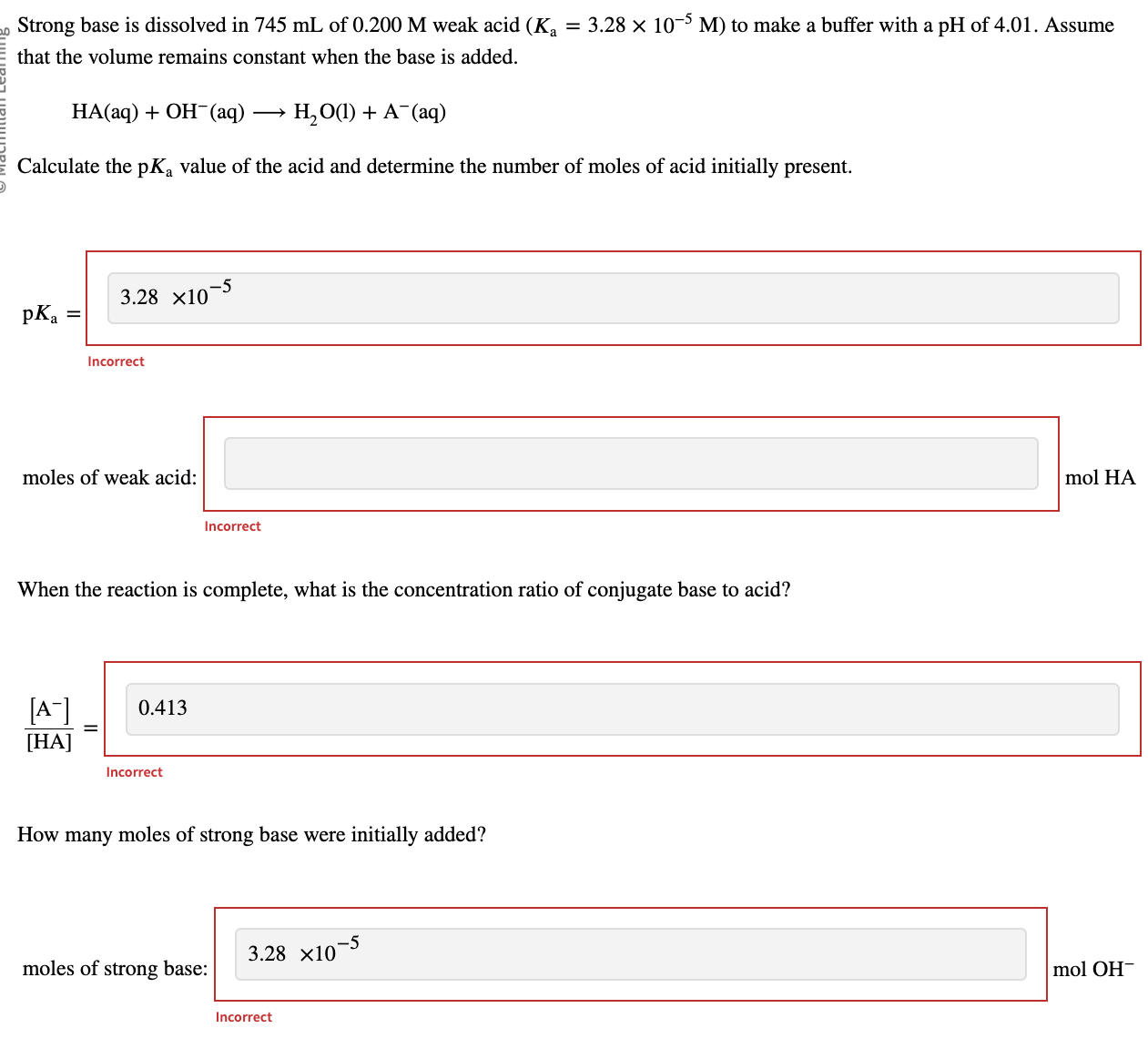Strong base is dissolved in 745 mL of 0.200M weak | Chegg.com