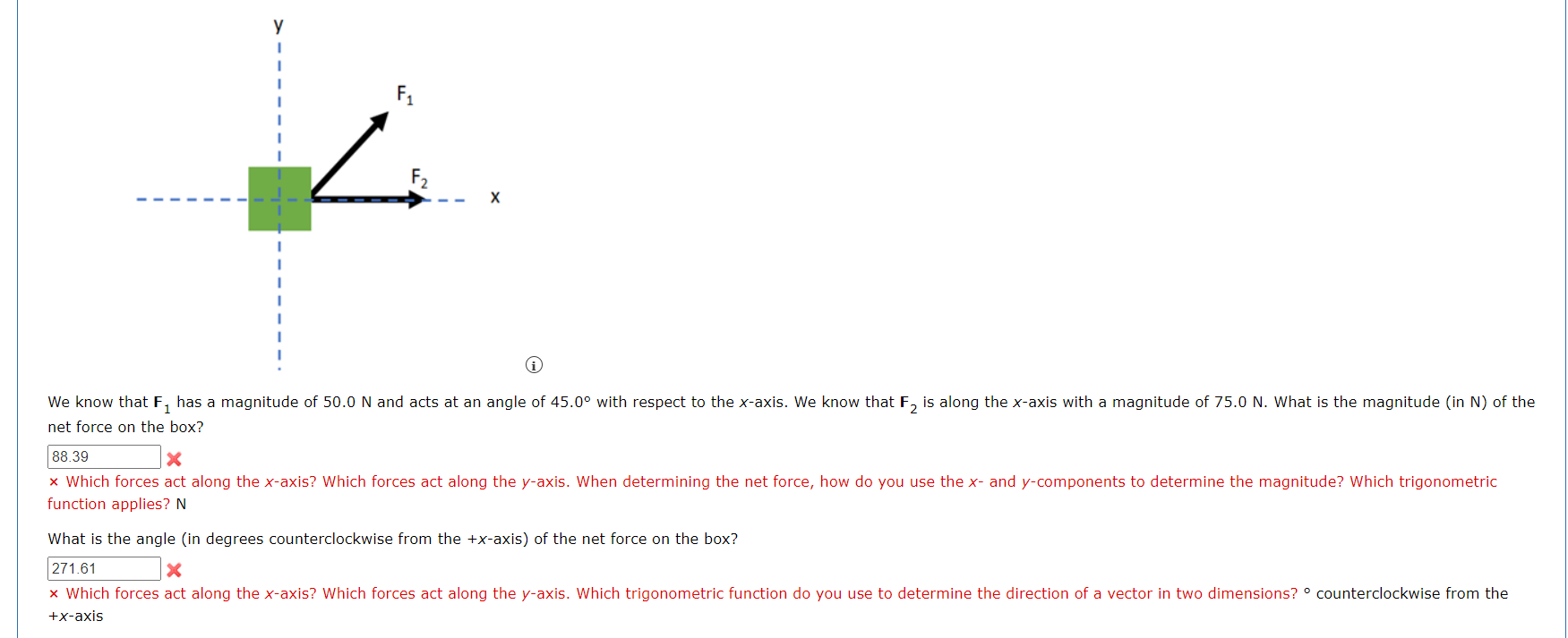 Solved net force on the box? function applies? N What is the | Chegg.com