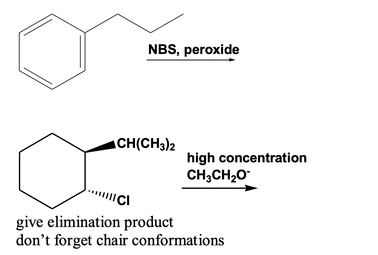 Solved NBS, peroxide CH(CH3)2 high concentration CH3CH20 | Chegg.com