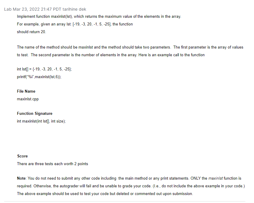 Solved Lab Mar 23, 2022 21:47 PDT tarihine dek Implement | Chegg.com