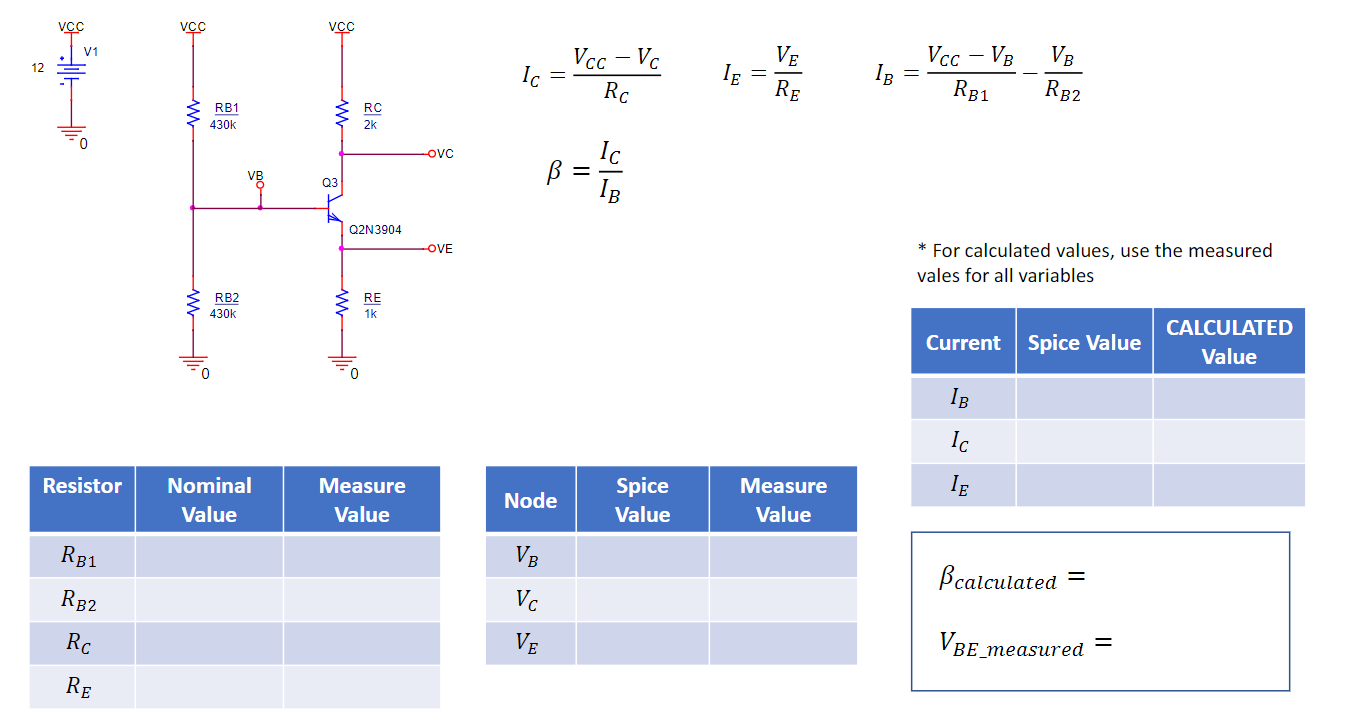 Solved IC=RCVCC−VCIE=REVEIB=RB1VCC−VB−RB2VBβ=IBIC * For | Chegg.com