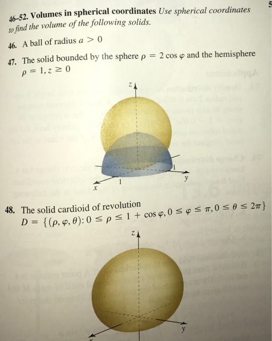 Solved Volume in spherical coordinates Use spherical | Chegg.com