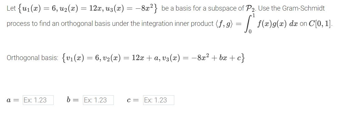 Solved Let {u1(x)=6,u2(x)=12x,u3(x)=−8x2} be a basis for a | Chegg.com