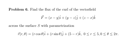 Solved Problem 6. Find the flux of the curl of the | Chegg.com