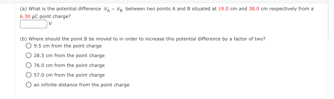 Solved (a) What is the potential difference VA−VB between | Chegg.com
