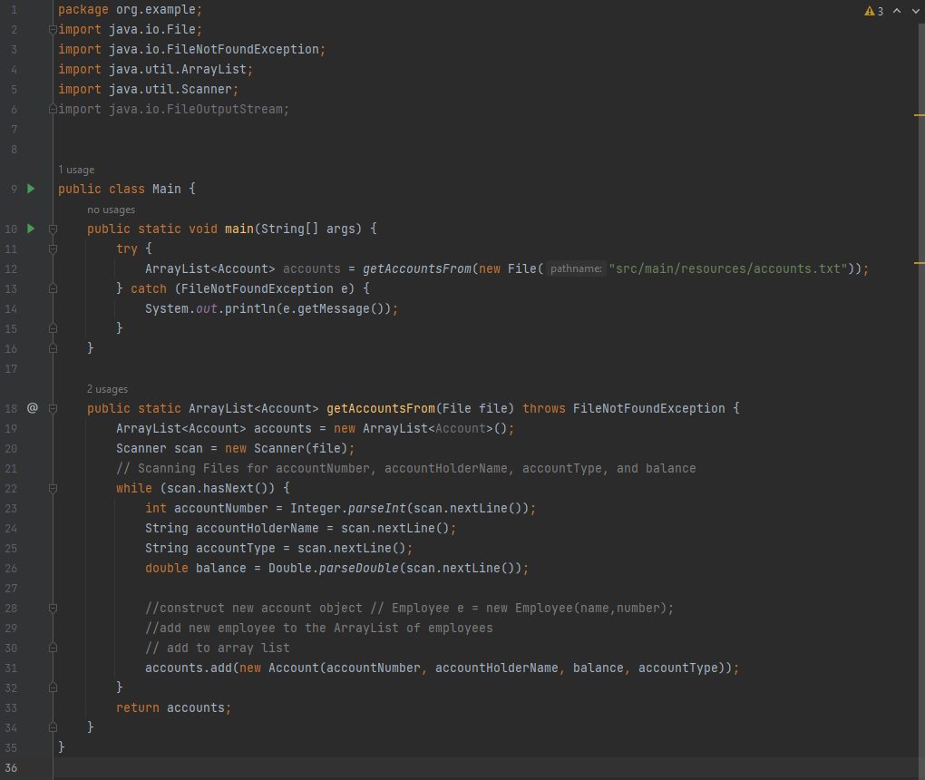 Solved Account.java File public class Account { // | Chegg.com