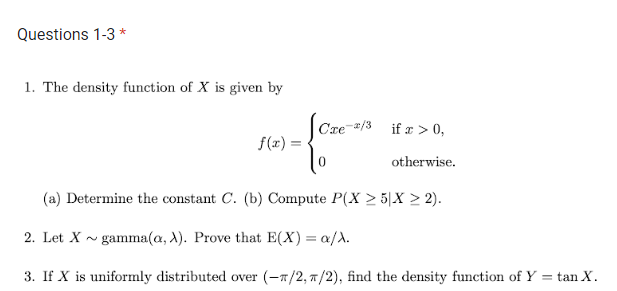 Solved 1. The density function of X is given by | Chegg.com