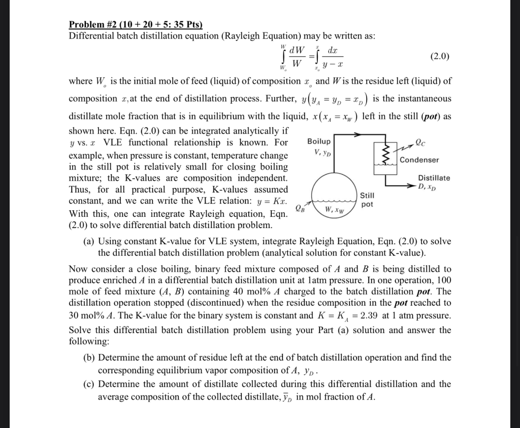 Solved Problem #2 (10+20+5:35 Pts ) Differential batch | Chegg.com