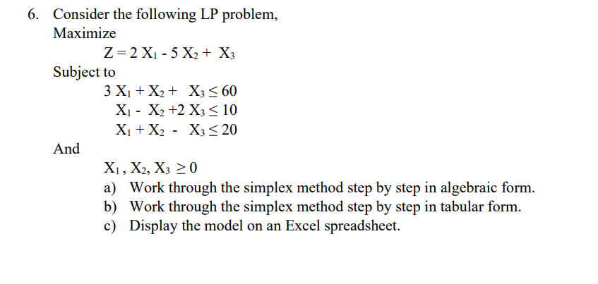 Consider the following LP | Chegg.com