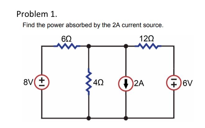Solved Find the power absorbed by the 2 A current source. | Chegg.com