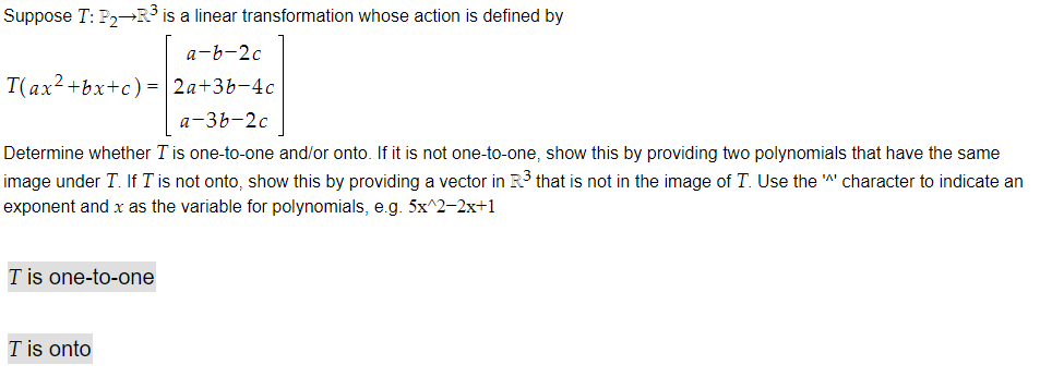 Solved Suppose T:P2→R3 is a linear transformation whose | Chegg.com
