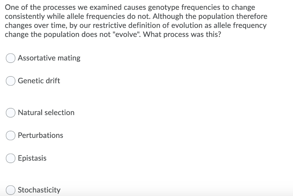 Solved One of the processes we examined causes genotype | Chegg.com