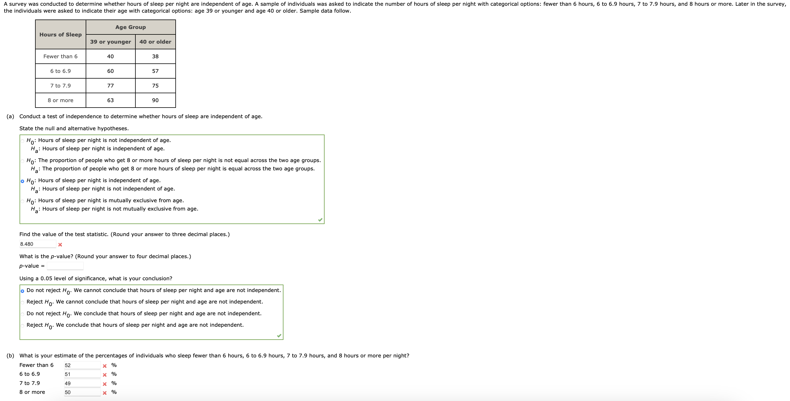 Solved State the null and alternative hypotheses. H0 : Hours | Chegg.com